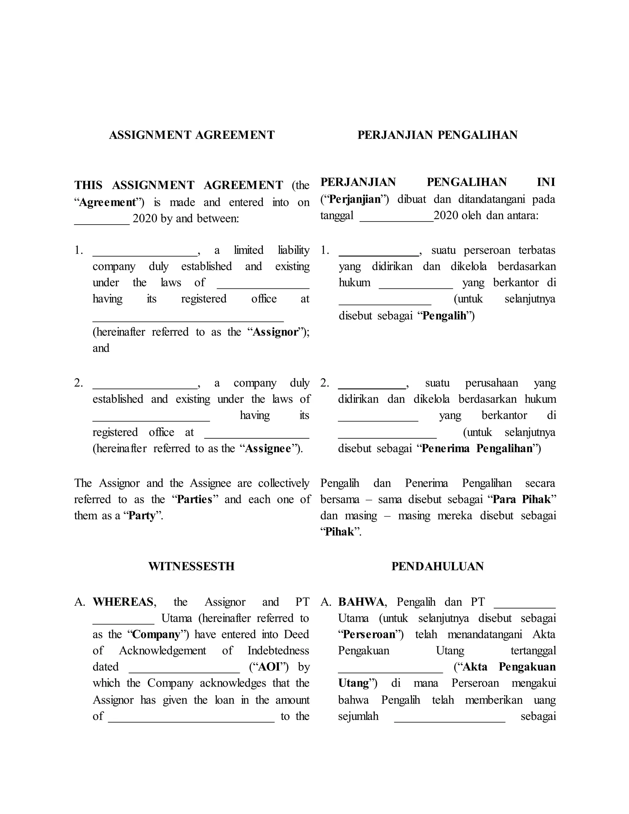 perjanjian-pengalihan-piutang-assignment-agreement-billingual (Beli ...