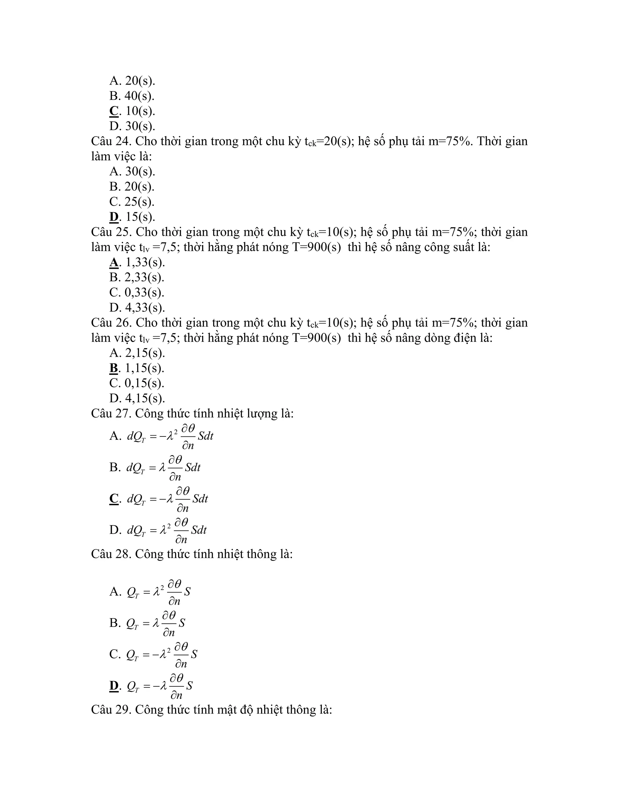 250 câu trắc nghiệm khách quan môn Khí cụ điện | DOC