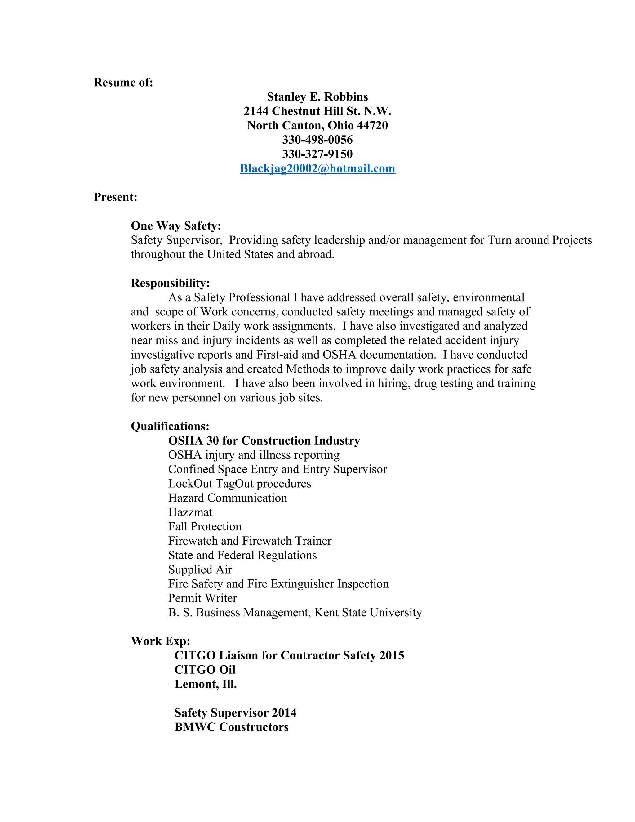 Resume Stan 2015 | PDF
