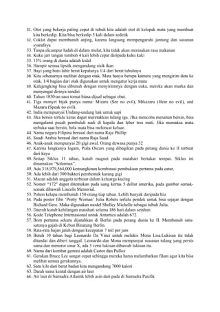 250 fakta fakta unik seputar dunia | DOC