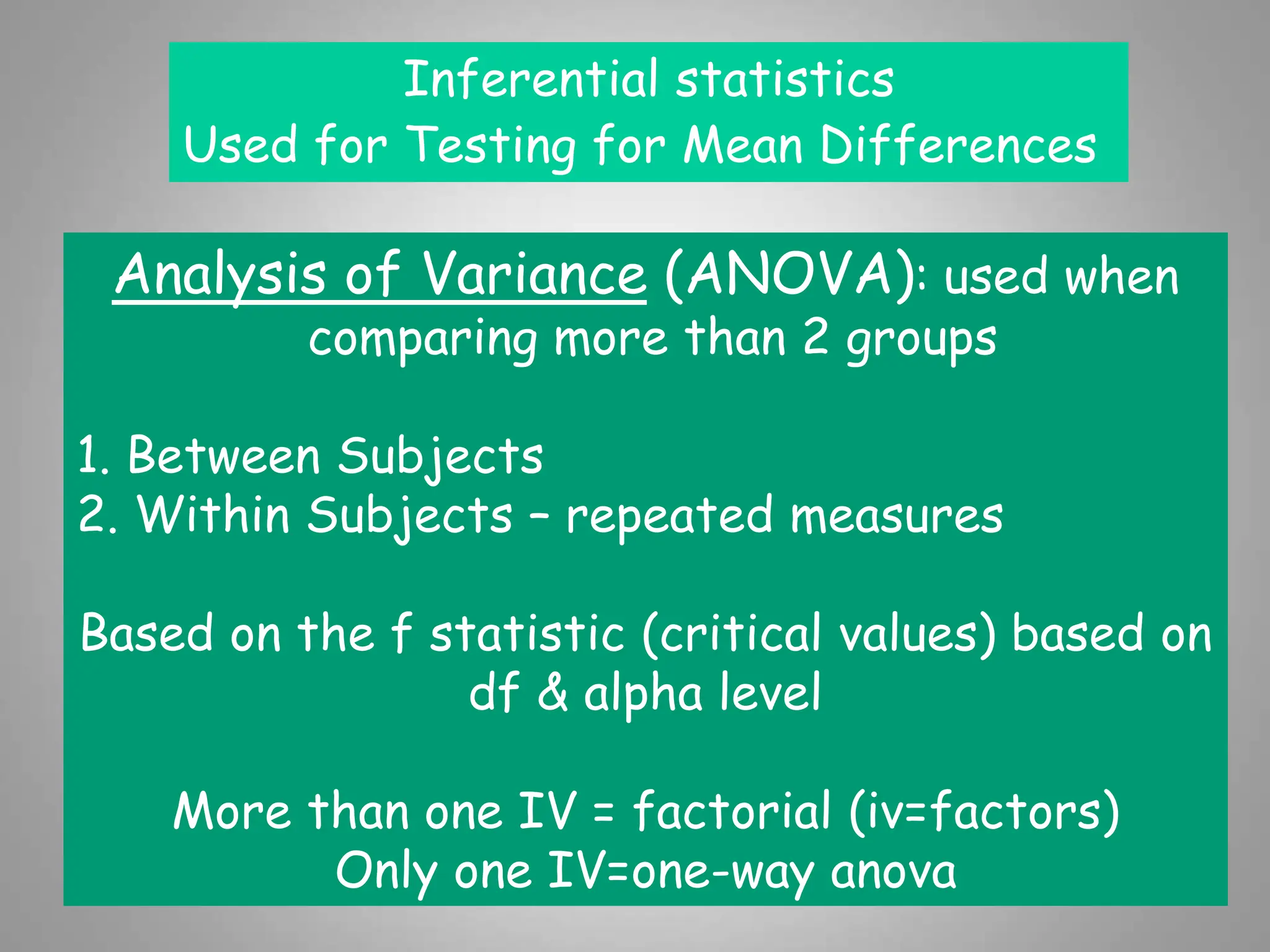 Descriptive And Inferential Statistics for Nursing Research | PPT