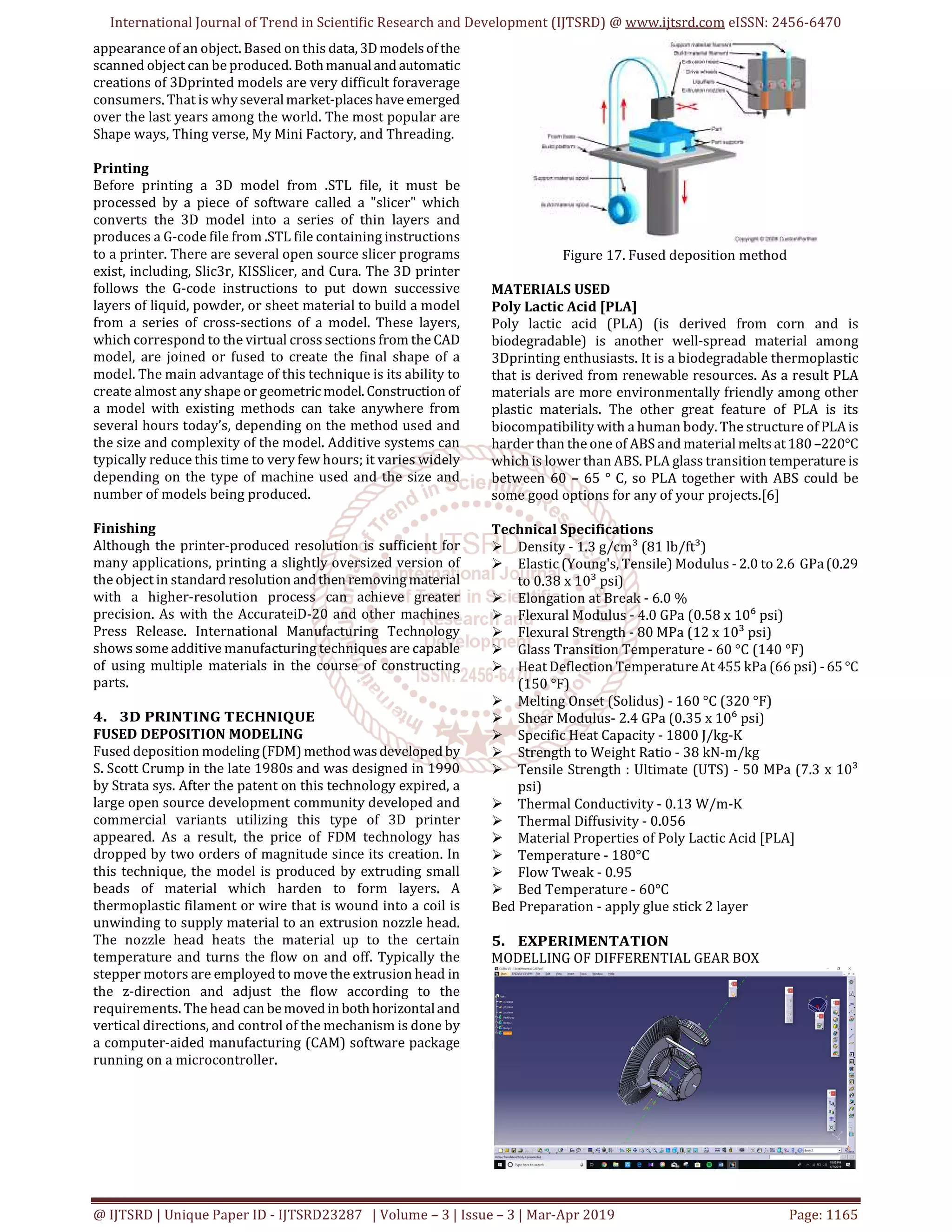 Modelling and 3D Printing of Differential Gear Box | PDF