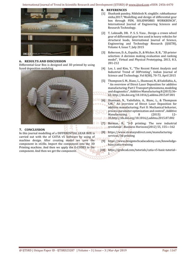 Modelling and 3D Printing of Differential Gear Box | PDF