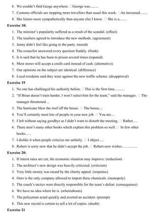250 sentence transformation exercises for grade 12 | PDF