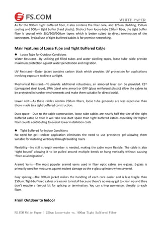 250um loose tube vs. 900um tight buffered fiber | PDF
