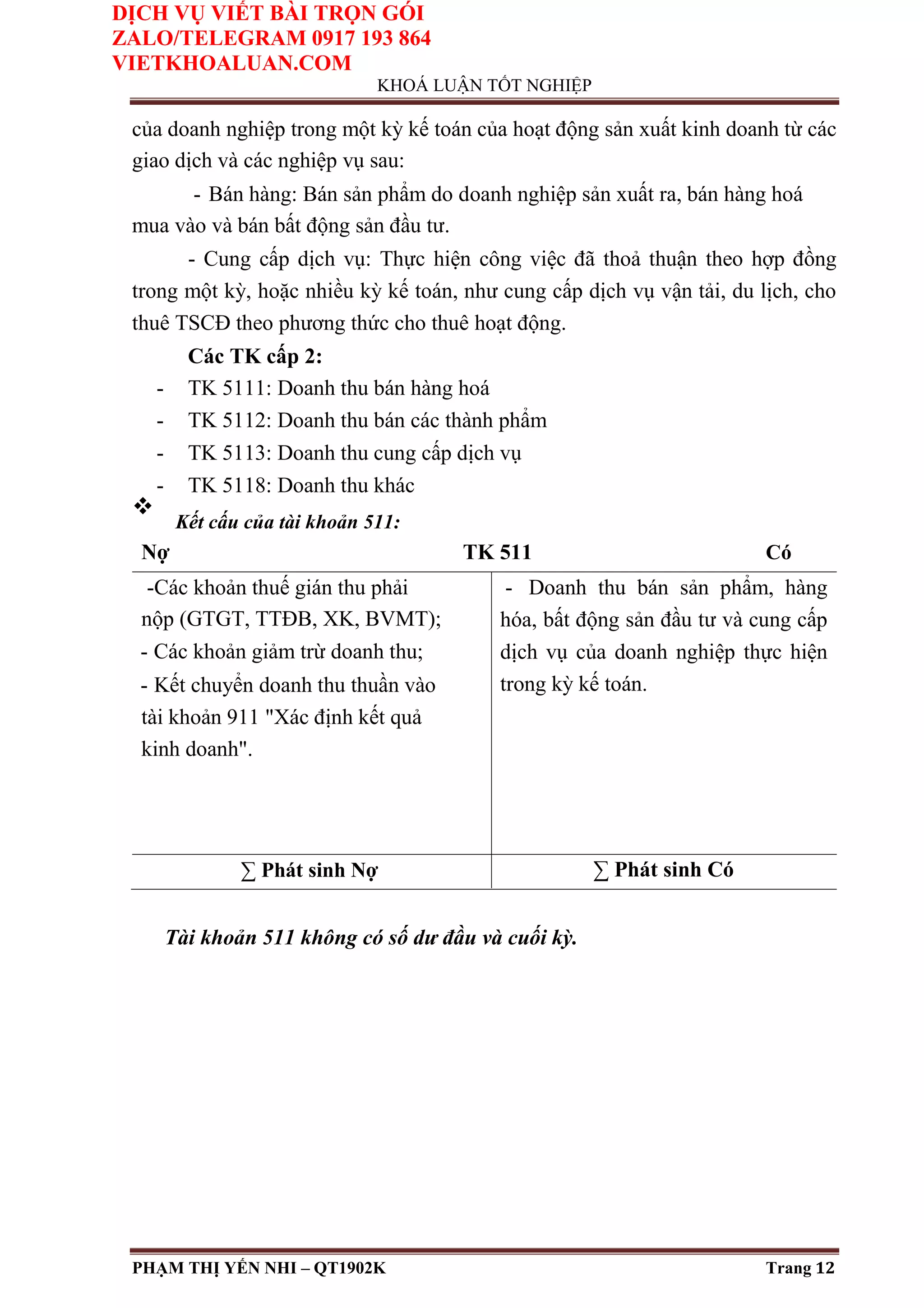 Khóa luận: Kế toán doanh thu, chi phí và xác định kết quả kinh doanh | DOC