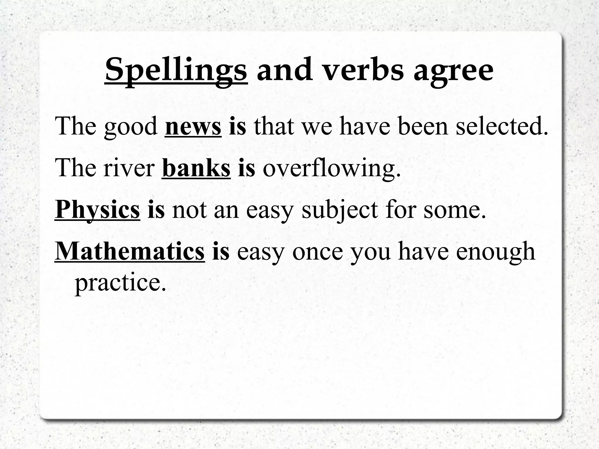 Languagelab 25.1 - Master Subject Verb Rules and Exceptions | PPT