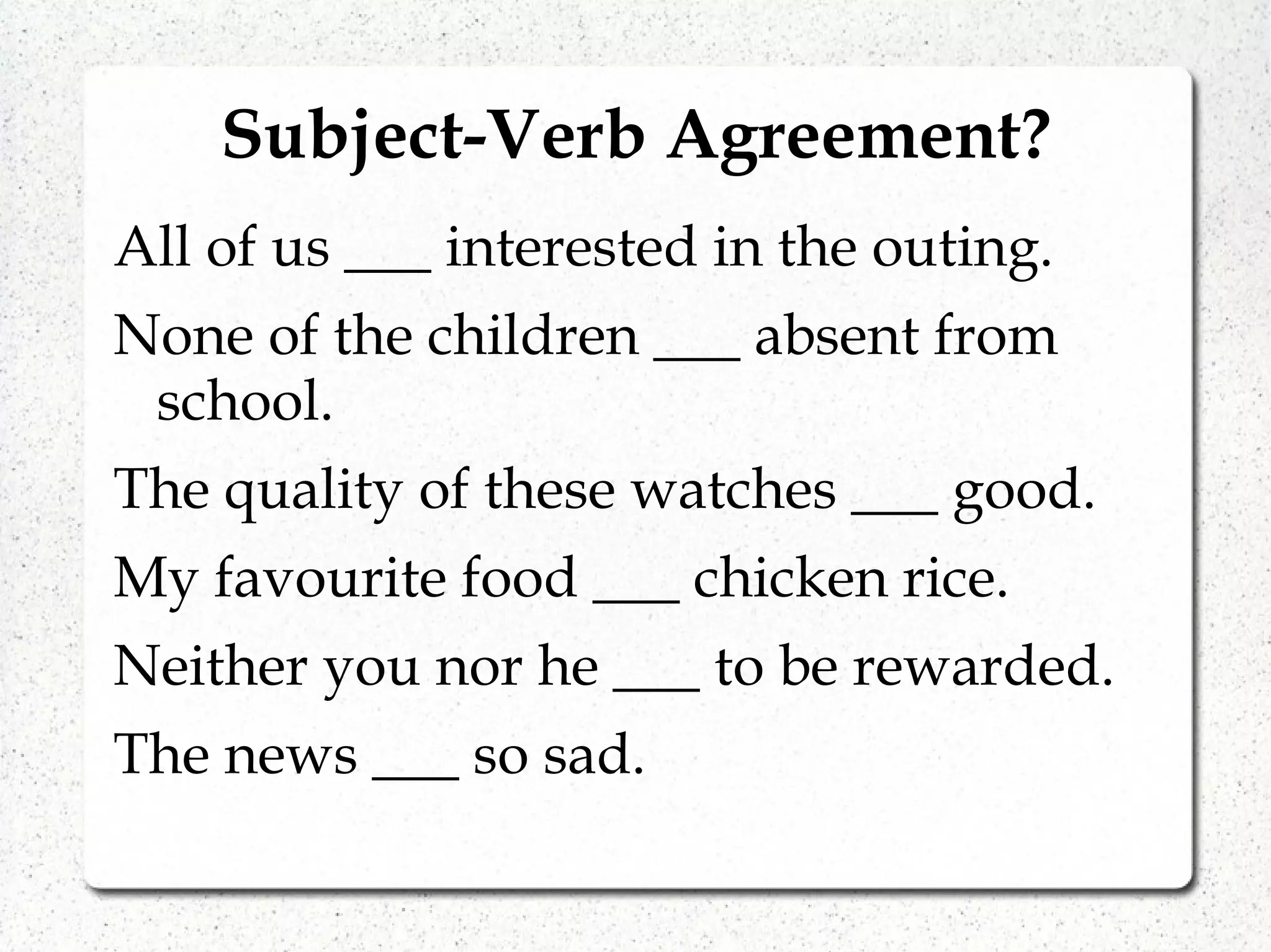 Languagelab 25.1 - Master Subject Verb Rules and Exceptions | PPT