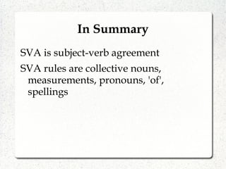 Languagelab 25.1 - Master Subject Verb Rules and Exceptions | PPT