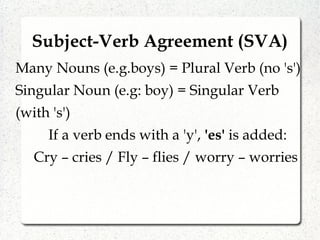 Languagelab 25.1 - Master Subject Verb Rules and Exceptions | PPT
