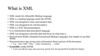 Data interchange integration, HTML XML Biological XML DTD | PPTX