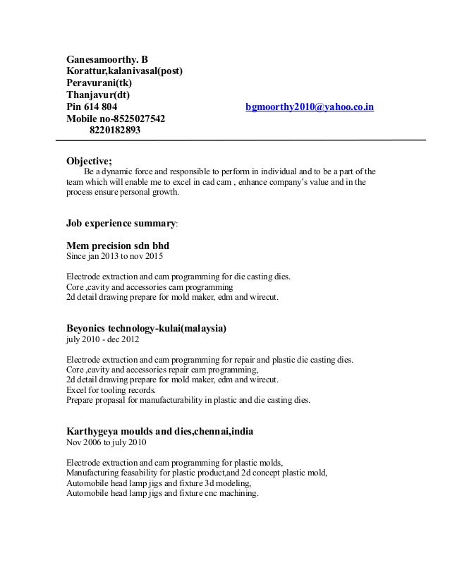 Profile Summary For Resume Design Engineer