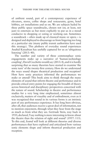 Theory For Theatre Studies Sound Susan Bennett | PDF