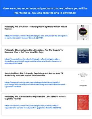 Philosophy And Simulation The Emergence Of Synthetic Reason Manuel ...