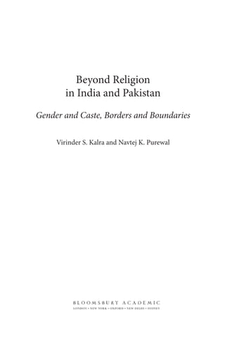 Beyond Religion In India And Pakistan Gender And Caste Borders And ...
