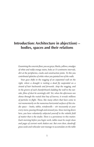 Architecture In Abjection Bodies Spaces And Their Relations Zuzana ...