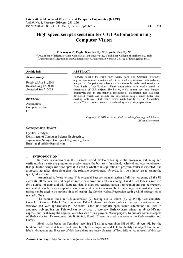 High speed script execution for GUI automation using computer vision | PDF | Web Development ...