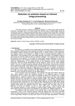 Detection air pollution based on infrared image processing | PDF