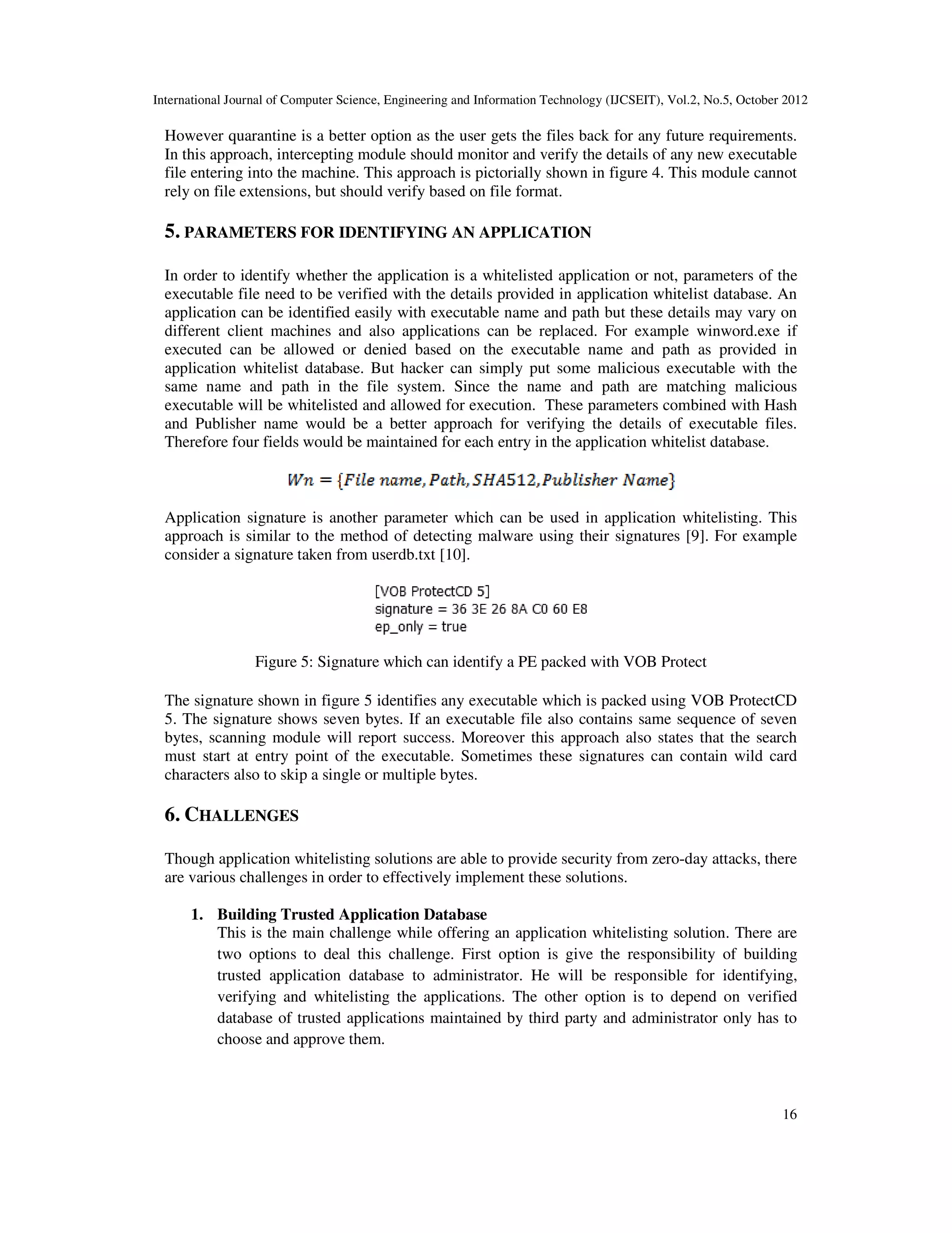 APPLICATION WHITELISTING: APPROACHES AND CHALLENGES | PDF