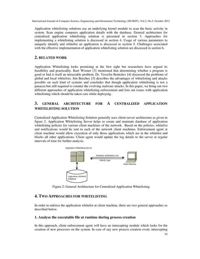 APPLICATION WHITELISTING: APPROACHES AND CHALLENGES | PDF