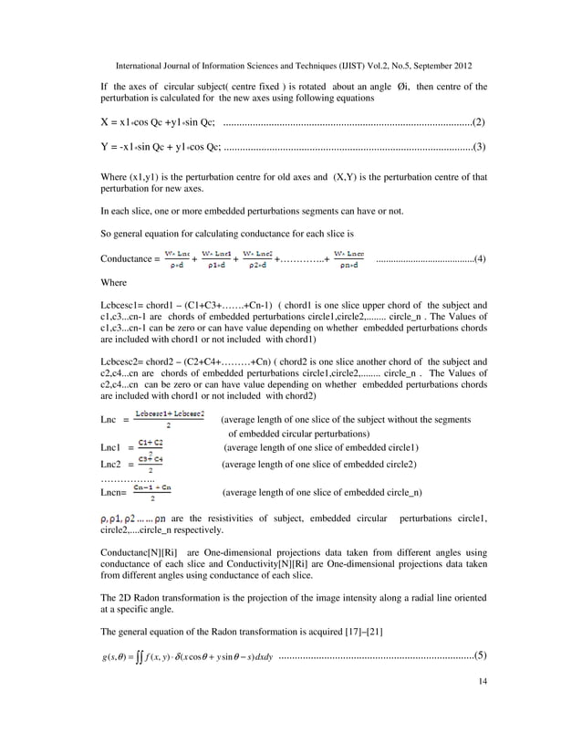 Implementation of Radon Transformation for Electrical Impedance Tomography (EIT) | PDF