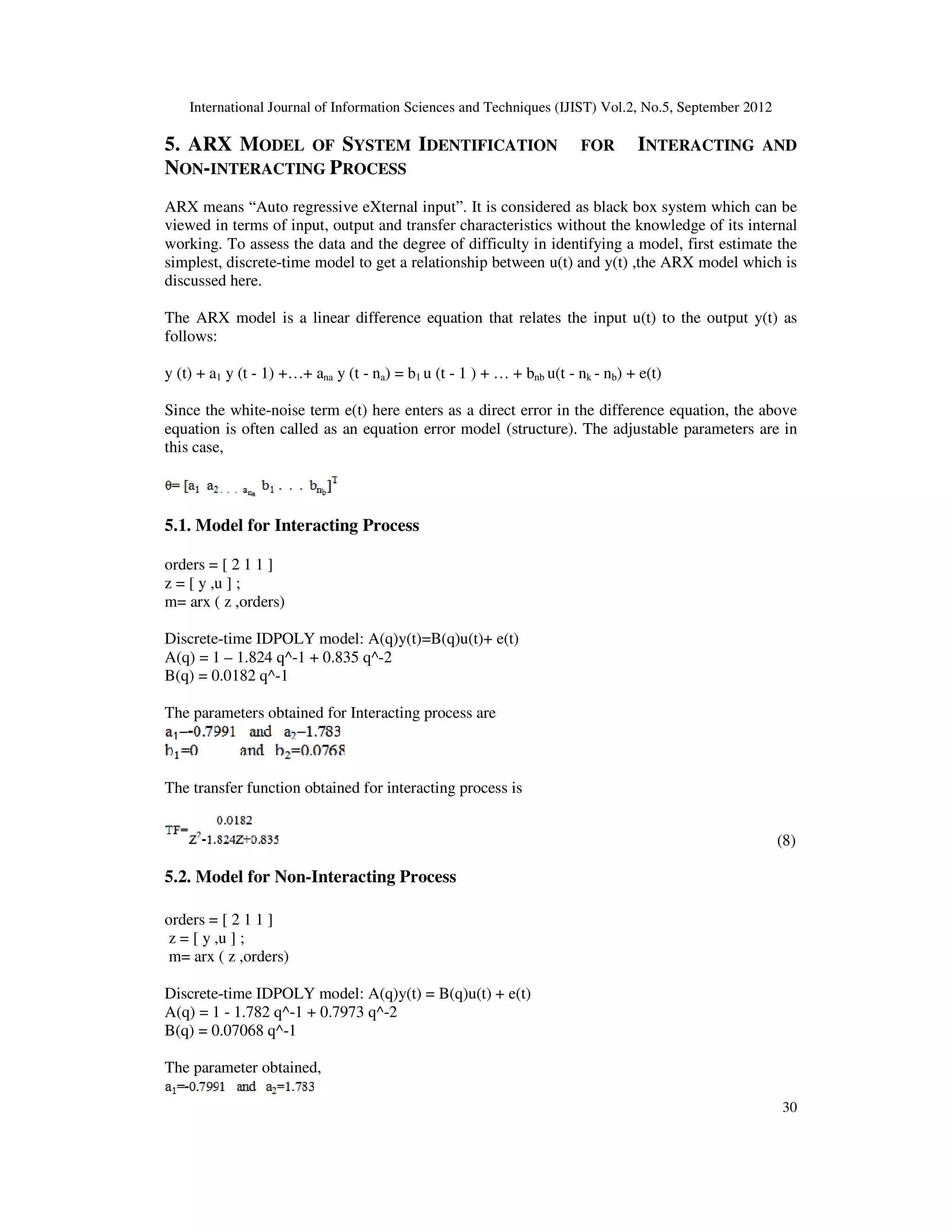 SYSTEM IDENTIFICATION AND MODELING FOR INTERACTING AND NON-INTERACTING TANK SYSTEMS USING ...