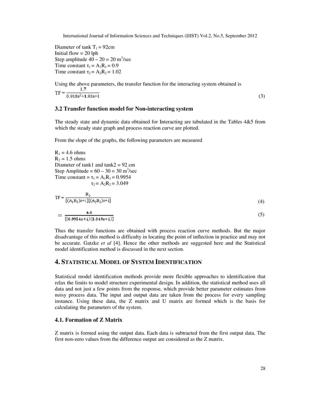 SYSTEM IDENTIFICATION AND MODELING FOR INTERACTING AND NON-INTERACTING TANK SYSTEMS USING ...