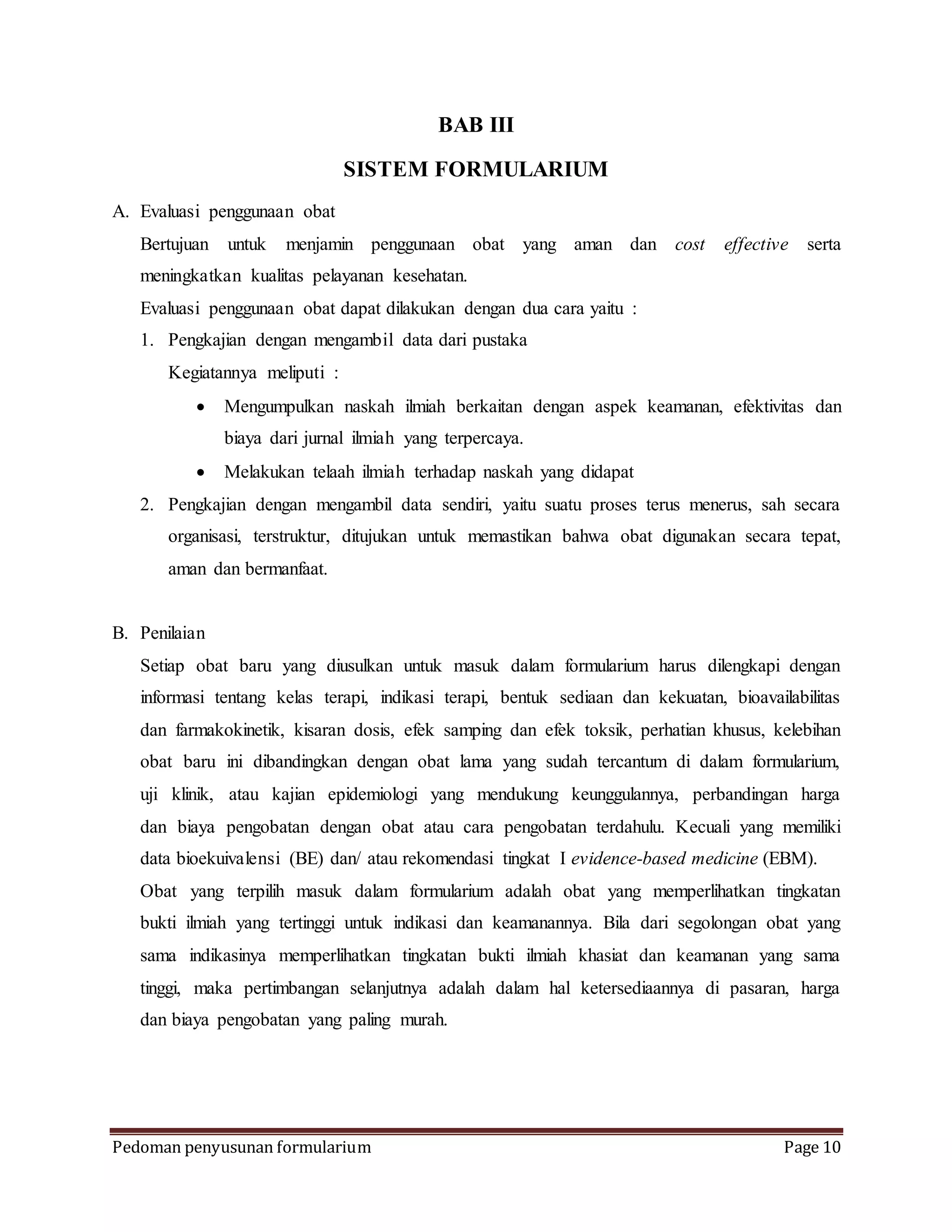 Pedoman Penyusunan Formularium Rs Docx