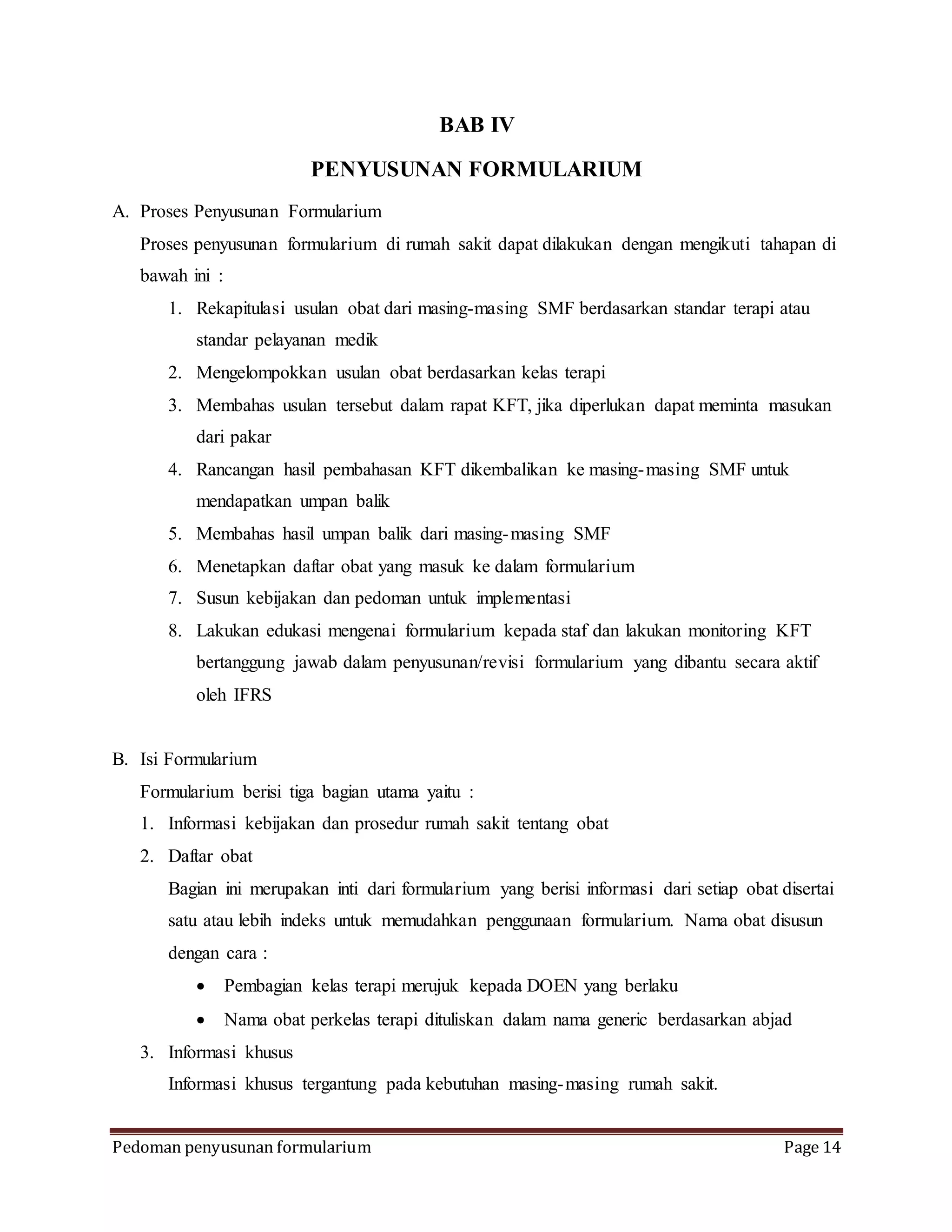 Pedoman penyusunan formularium rs | DOCX