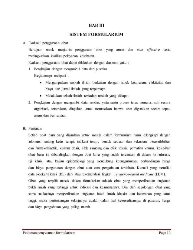 Pedoman penyusunan formularium rs | DOCX