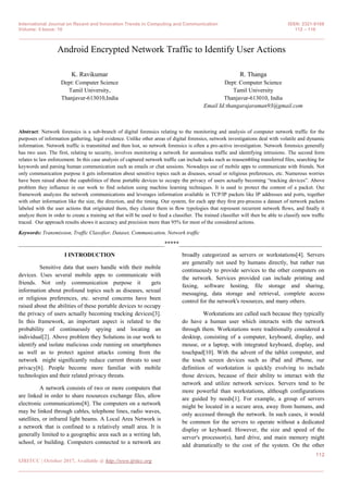 Android Encrypted Network Traffic to Identify User Actions | PDF