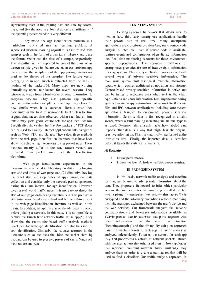 Android Encrypted Network Traffic to Identify User Actions | PDF