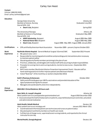 Carley Van Heest Resume | DOCX