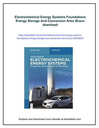 Electrochemical Energy Systems Foundations Energy Storage And ...