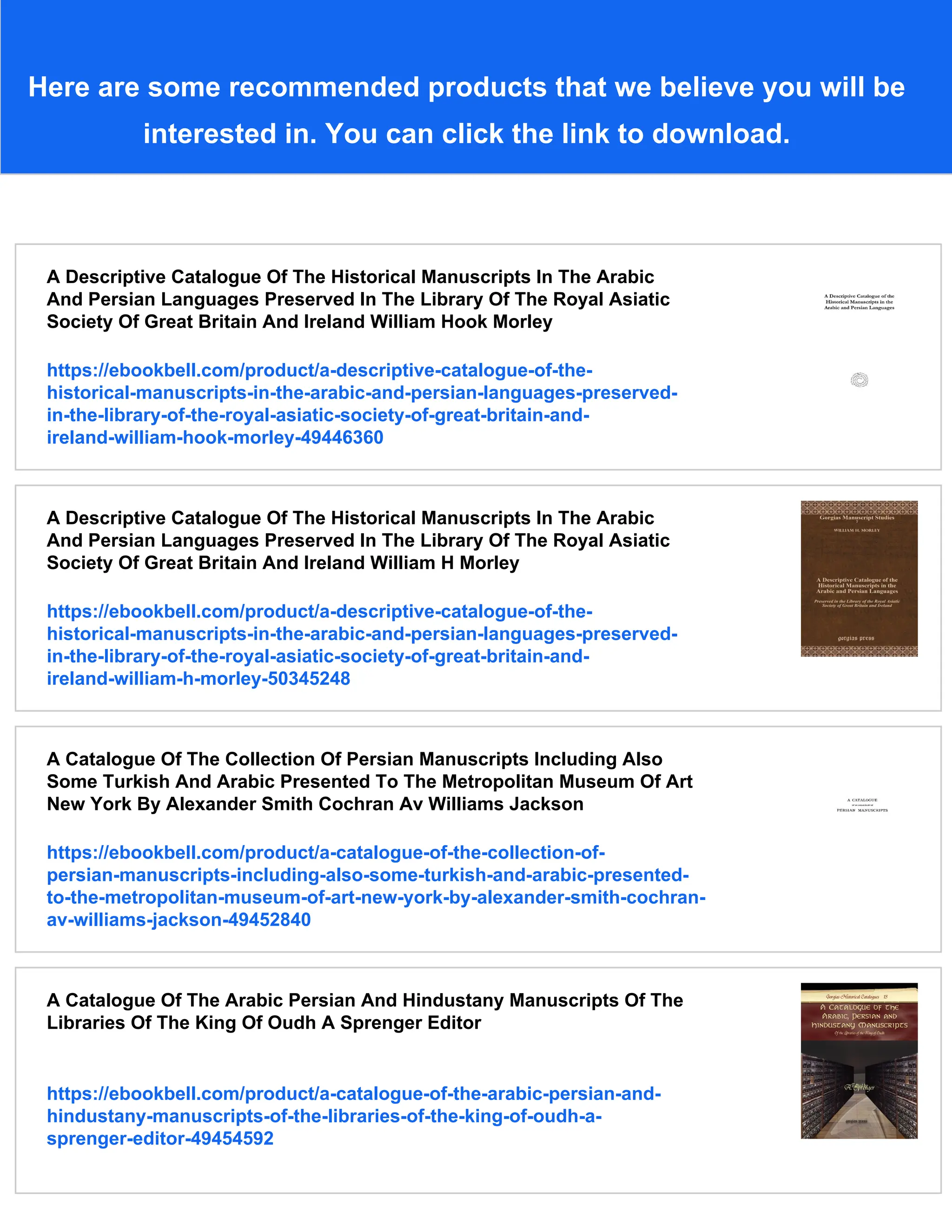 A Catalogue Of Persian Manuscripts In The Metropolitan Museum Of Art A ...