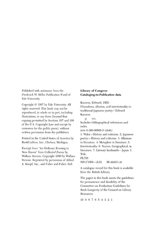 Utamakura Allusion And Intertextuality In Traditional Japanese Poetry ...