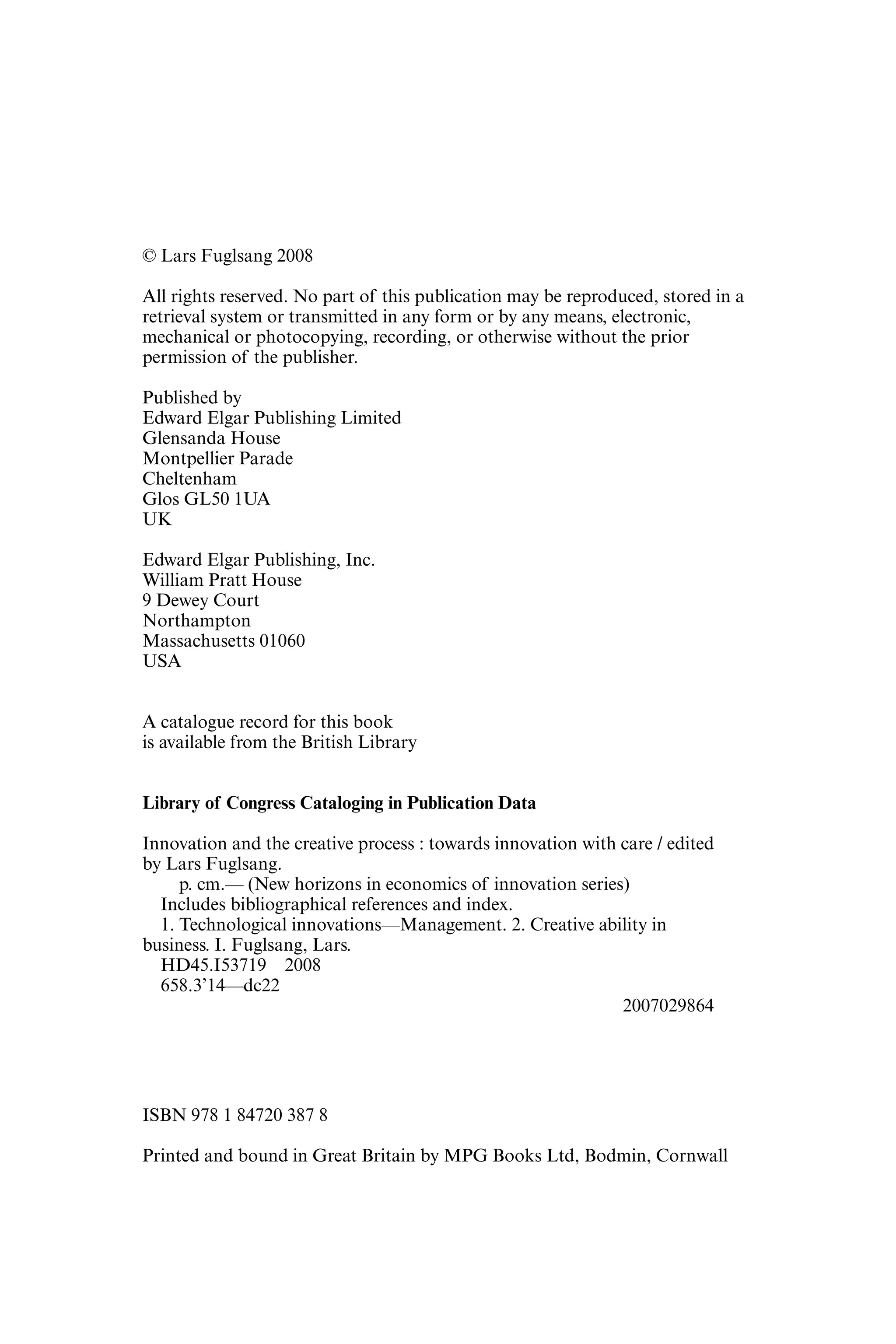 Innovation and the Creative Process Lars Fuglsang | PDF