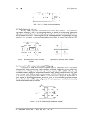 Modeling and simulation of DC to DC boost converter using single phase matrix converter topology ...