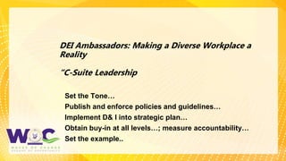 DEI Ambassadors: Making a Diverse Workplace a Reality | PPTX | Careers