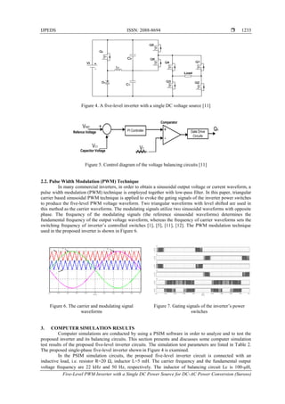 Five-level PWM Inverter with a Single DC Power Source for DC-AC Power Conversion | PDF