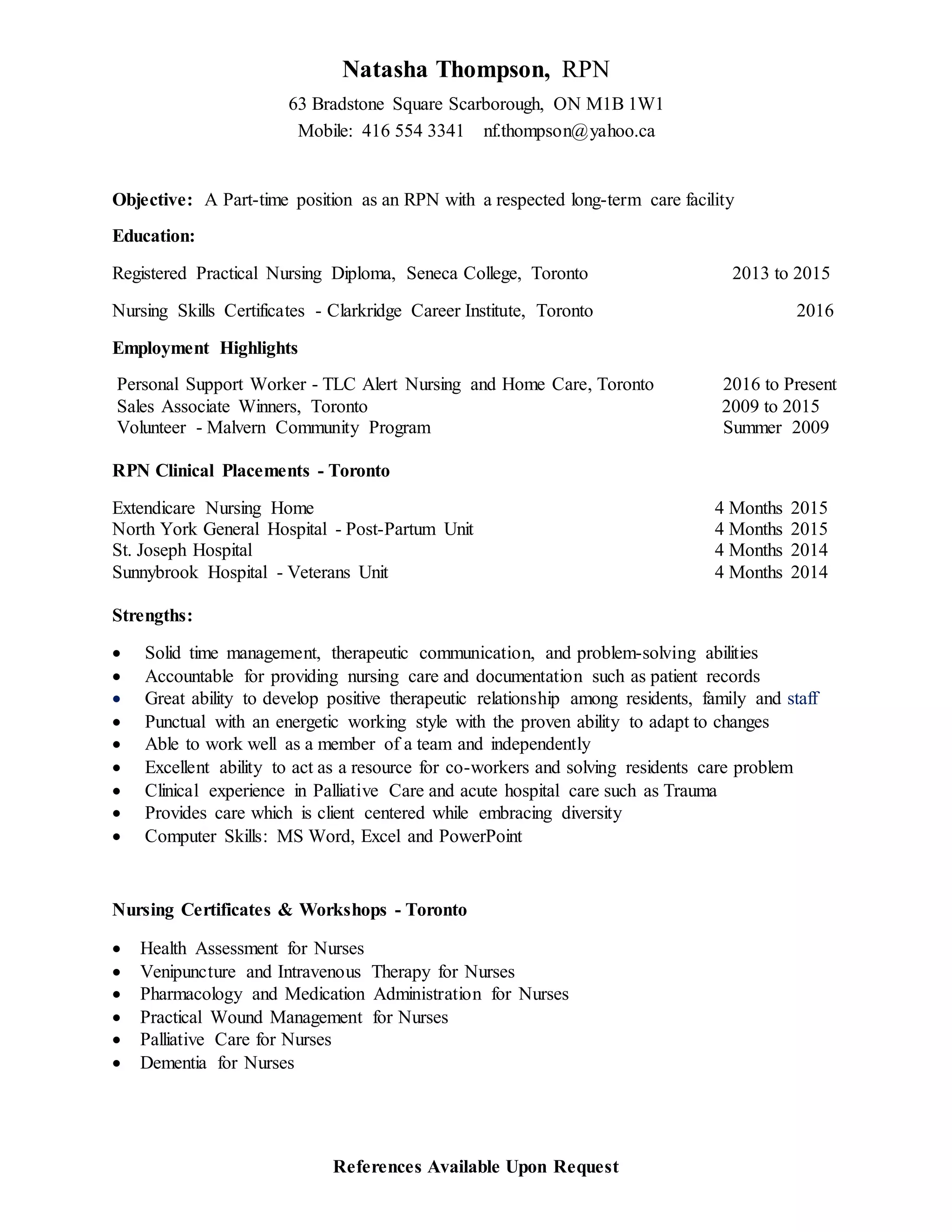 NATASHA THOMPSON 2016 resume | DOCX