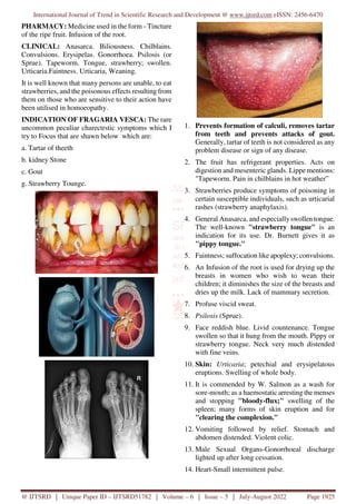 Fifteen Gems of Fragaria from the Ocean of its Unknown Homeopathic ...