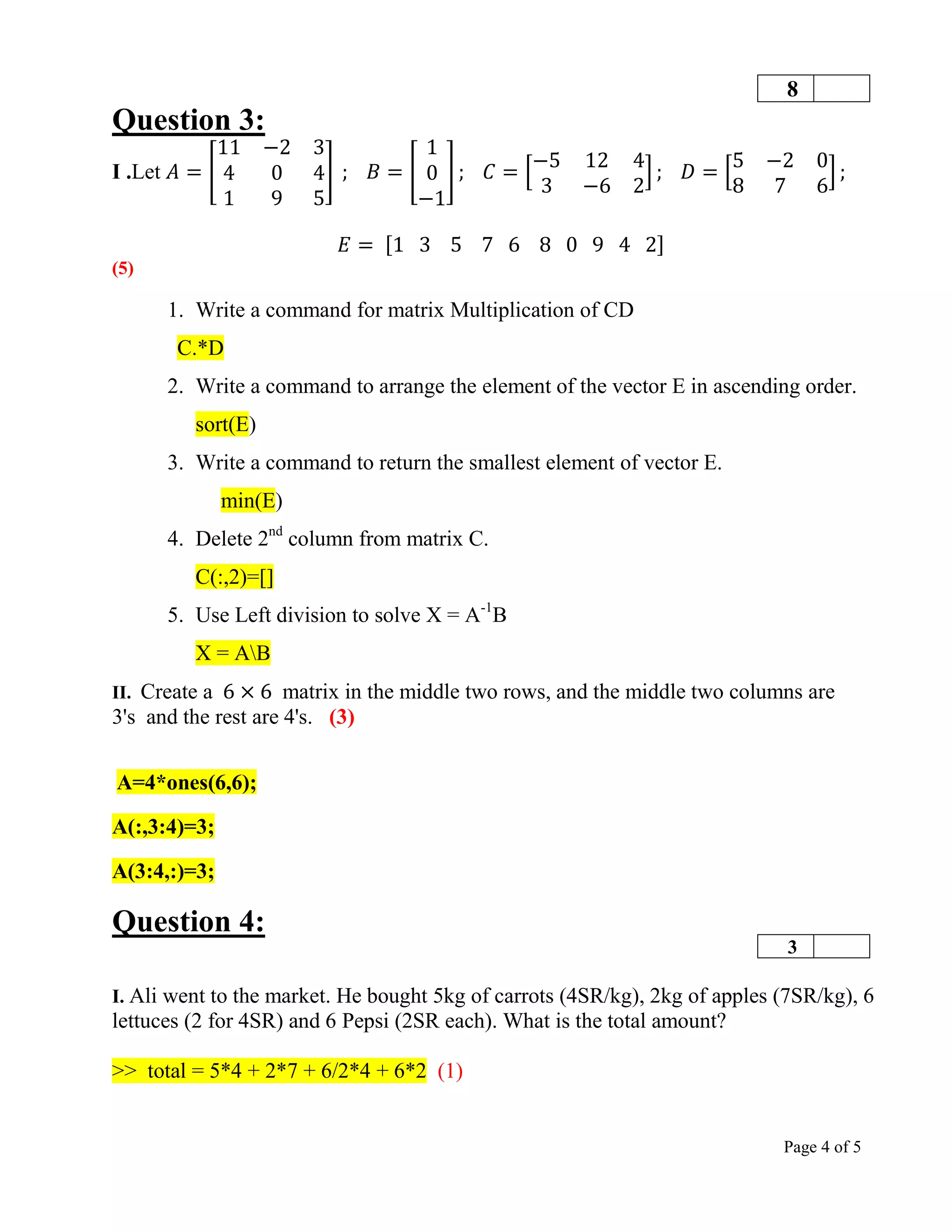 matlab example | PDF