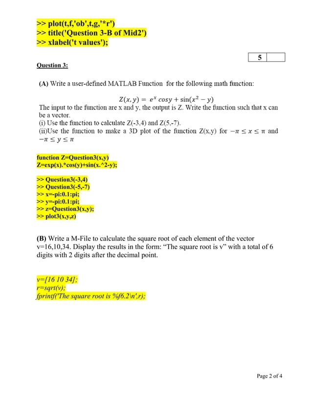 matlab example | PDF