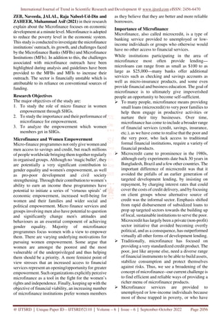 Microfinance for Women Empowerment through SHGs A Review | PDF