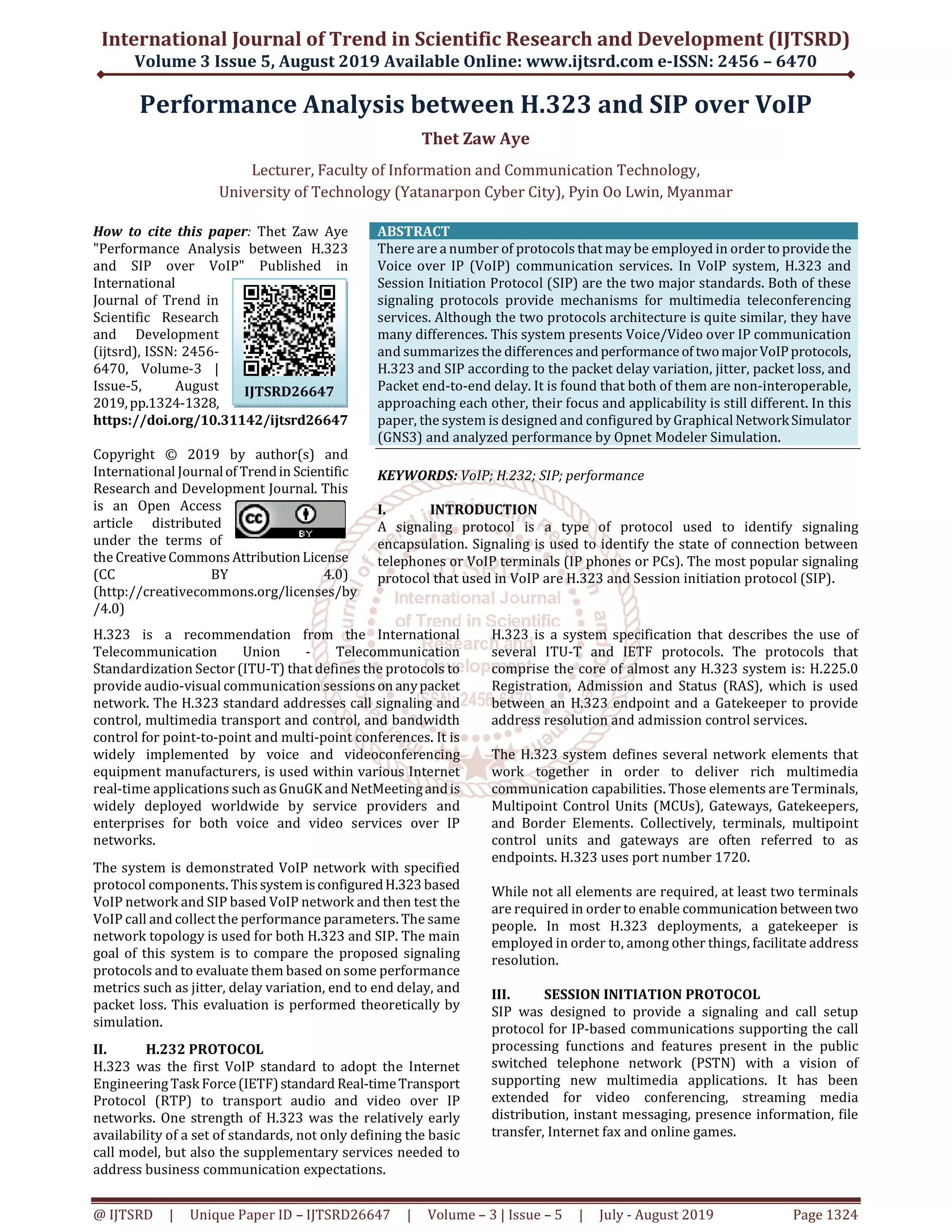 Performance Analysis Between H323 And Sip Over Voip Pdf Web Conferencing Computer