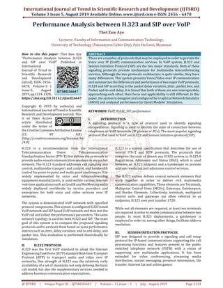 Performance Analysis between H.323 and SIP over VoIP | PDF | Web Conferencing | Computer ...