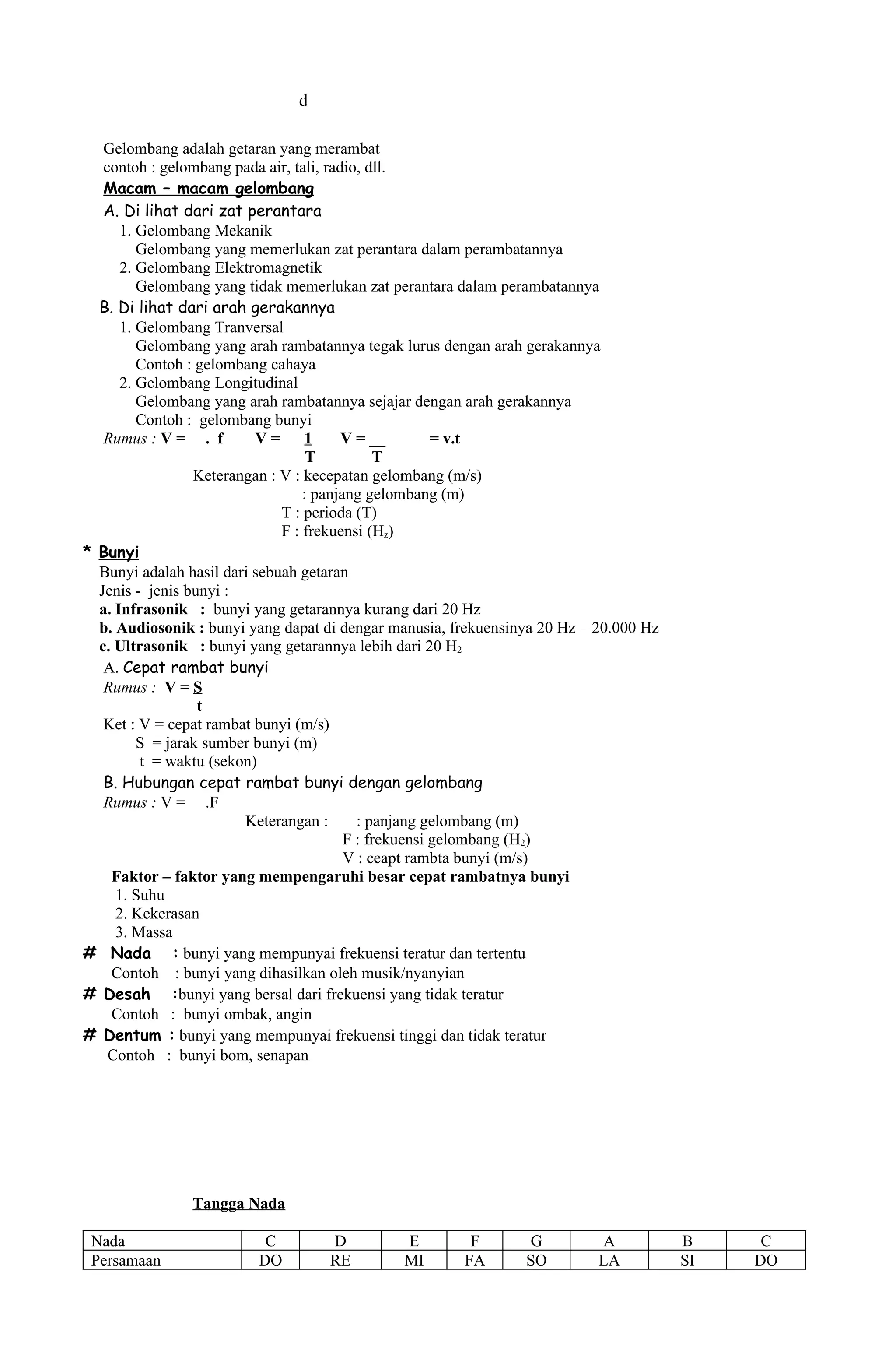Rumus Fisika Kelas 8 | DOC