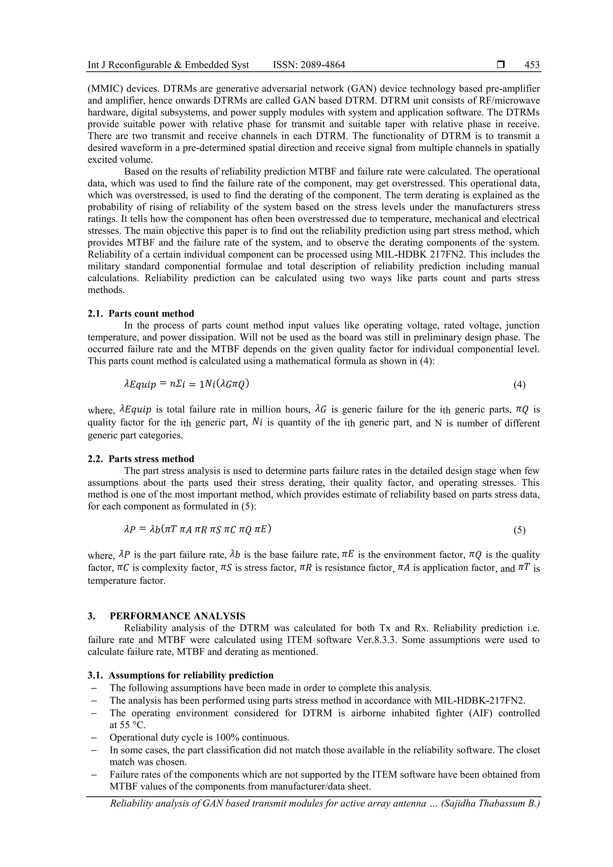Reliability analysis of GAN based transmit modules for active array antenna of phased array ...