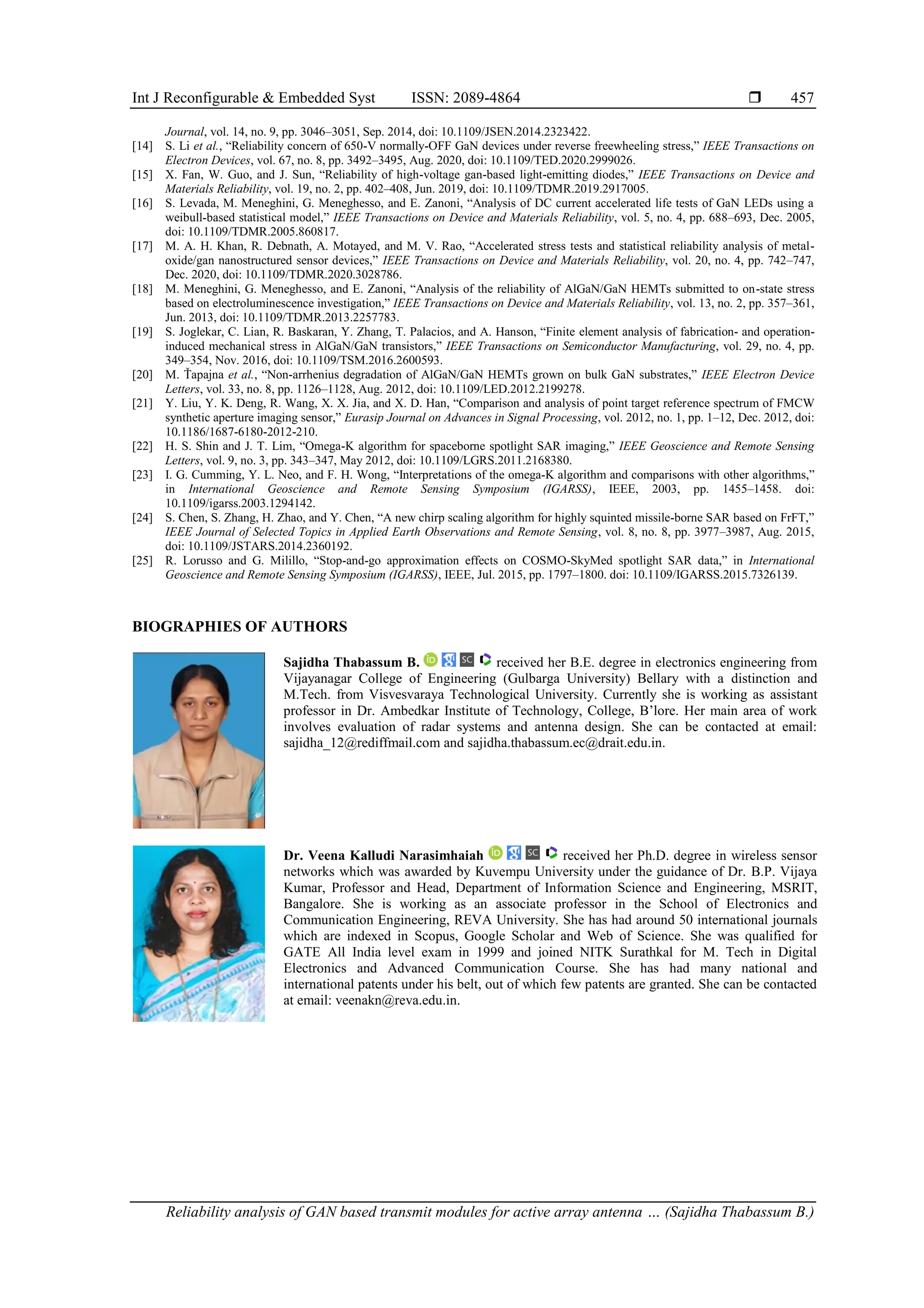 Reliability analysis of GAN based transmit modules for active array antenna of phased array ...